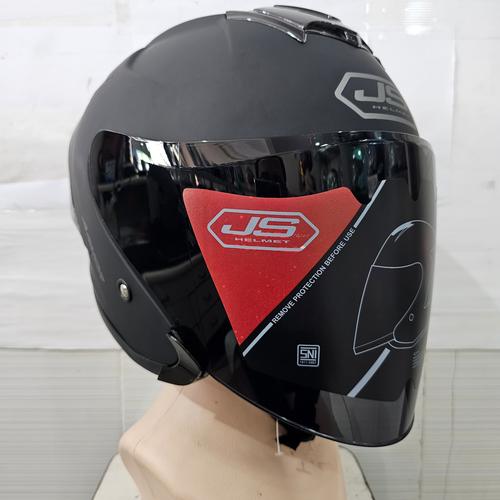 Jual Helm JS Armor Hitam Black Doff - All Size - Bonus Sarung Tangan ...