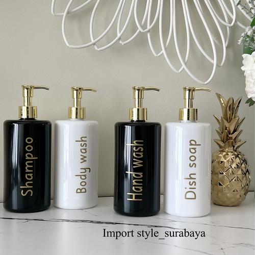 Jual Botol HITAM/PUTIH GLOSSY EXCLUSIVE 500ml GOLD NATURAL aesthetic ...