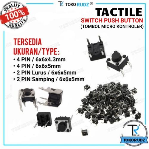 Jual Tactile Micro Switch Push Button DIP 2P 4P PIN Tombol Input PCB ...