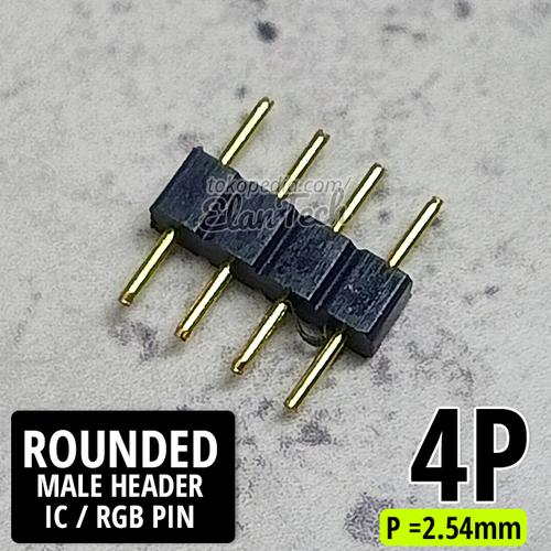 Jual Header 4 Pin Male 2.54mm Konektor 4P RGB led strip IC Adapter ...