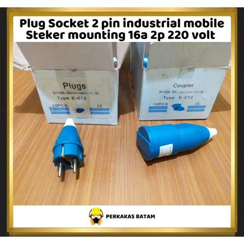 Jual Plug Socket 2 pin 16A industrial stop kontak Mobile Steker ...