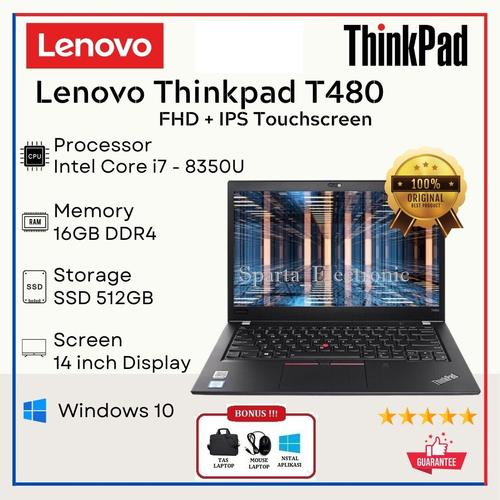 Jual LAPTOP SLIM LENOVO Thinkpad T480 I7 GEN 8 Ram 16GB SSD 512GB FREE ...