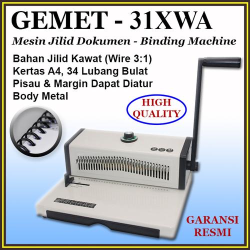 Jual GEMET 31XWA Mesin Jilid Binding Kawat 3:1 A4, Bulat | Official ...