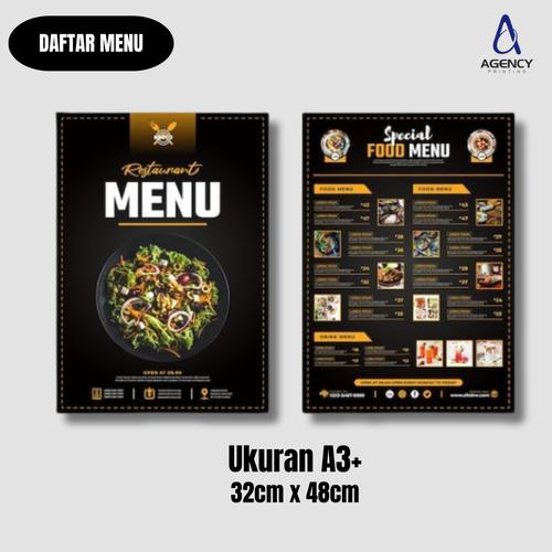 Jual Cetak Daftar Menu Board Resto Art Carton A3+ - 210 Satu Sisi ...