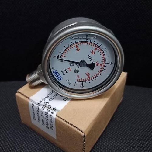 Jual PRESSURE GAUGE WIKA DIAL 2.5" - 16 KG/BAR FULL STAINLESS BOTTOM ...