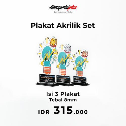 Jual HPP 2 1 Set (isi 3) Plakat, Piala, trophy, Piagam, akrilik 8mm ...