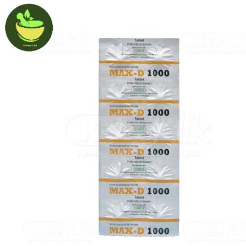 Jual MAX-D 1000 IU Strip isi 10 Tablet | Vitamin D3 1000 - Jakarta ...