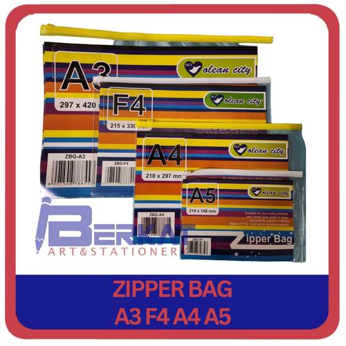 Jual Zipper Pocket Bag Transparan Map Dokumen A3/F4/A4/A5 - A4 - Kota ...
