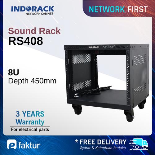 Jual SR408 Indorack Sound System Rack 8U Depth 450mm Audio Equipment ...