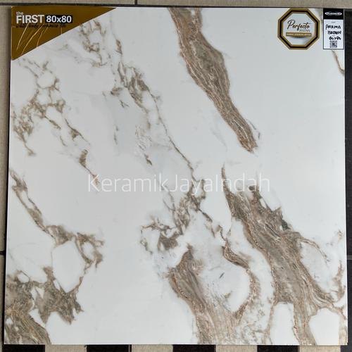 Jual PLATINUM PARMA BROWN 80 x 80 KERAMIK LANTAI PUTIH EMAS MARBEL ...