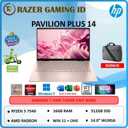 Jual HP Pavilion Plus 14 Ryzen 5 7540 16GB 512GB W11+OHS WUXGA BlitKey ...