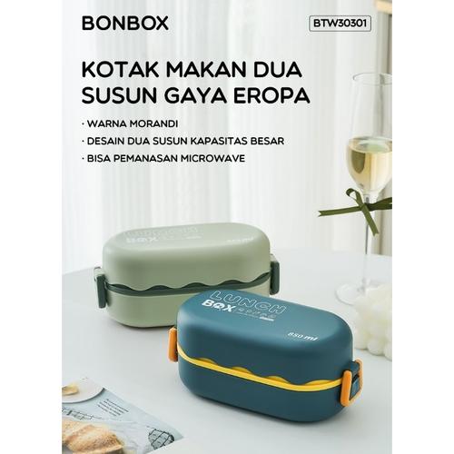Jual Kotak Makan Dua Susun Kotak Makan Lunch Box BONBOX BTW30301 - Navy ...