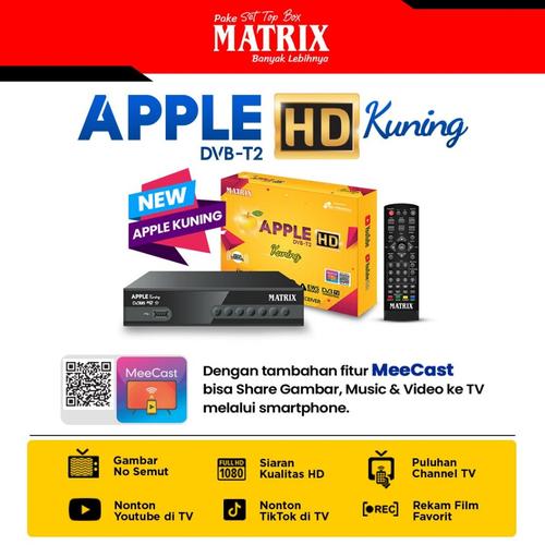 Promo stb dvbt2 matrix apple kuning new + kabel hdmi - Kota Medan ...