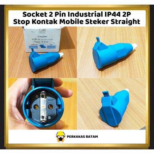 Jual Socket 2 Pin Industrial IP44 2P 212 Stop Kontak Mobile Steker ...
