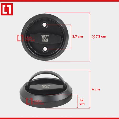 Jual NEW Handle Pintu Shaft Pull Plat Tarikan Bulat Flush Ring ...