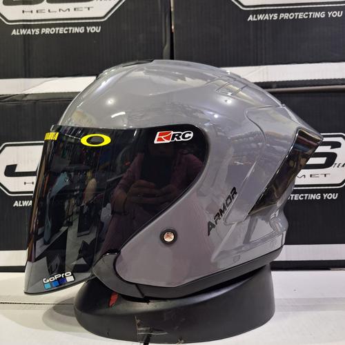Jual HELM JS ARMOR SOLID GORILA GREY SINGLE VISOR - GORILA GREY, M ...