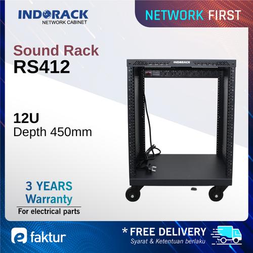 Jual SR412 Indorack Sound System Rack 12U Depth 450mm Audio Equipment ...