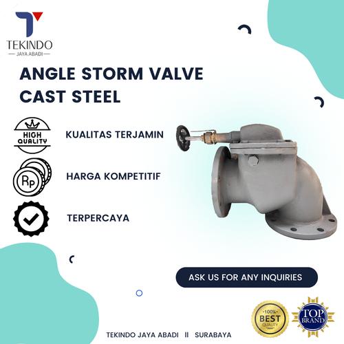 Jual Angle Storm Valve Cast Steel Type Flange JIS 10K Size DN 50A 80A ...