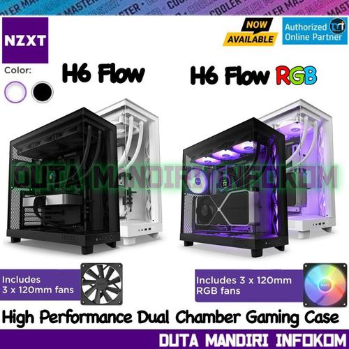 Promo NZXT H6 Flow I Flow RGB - Compact Dual Chamber Mid-Tower Gaming ...