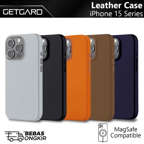 Jual Leather Case MagSafe iPhone 15 Pro Max Plus Getgard Magnetic ...