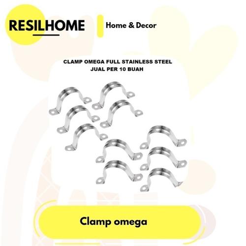 Jual clamp omega 10 buah klem pipa full stainless steel M70 klem ...