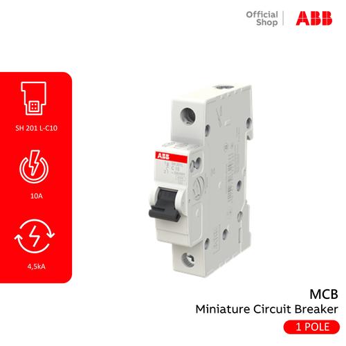 Jual MCB 1P 10A 4.5kA ABB SH201L-C10 2CDS241001R0104 1Pole 1Phase - Jakarta Pusat - Adzani ...