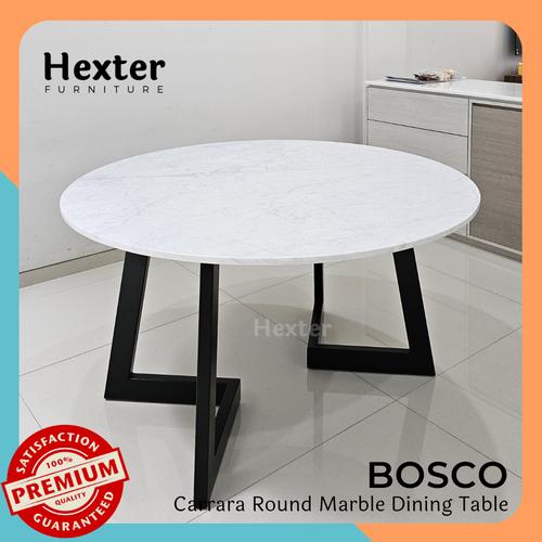 Jual BOSCO - Meja Makan Bulat Marmer Asli Carrara Round Marble Dining ...