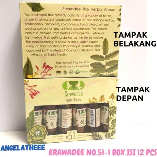 Jual minyak angin erawadee 51 inhaler herbal thailand 1 box - Kota ...