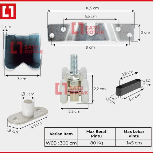 Jual NEW Rail Sliding Rel Pintu Geser Gantung Galvanis 1 Set 3 Meter - - 3 Meter - Kota Semarang ...