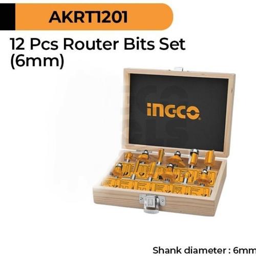 Jual Router Bits (6mm) INGCO AKRT1201 - Mata Mesin Router Kayu 12 pcs ...