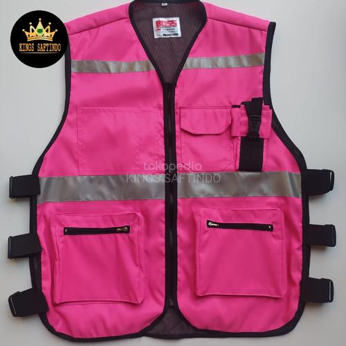 Jual SAFETY VEST/ROMPI SAFETY WARNA PINK CUSTOM BORDIR/ROMPI PROYEK ...
