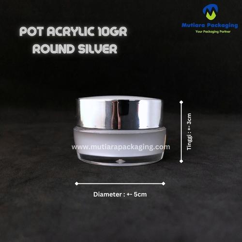 Jual Pot Acrylic 10gr Round Silver / Kemasan Cream 10gr - Kab. Bandung ...