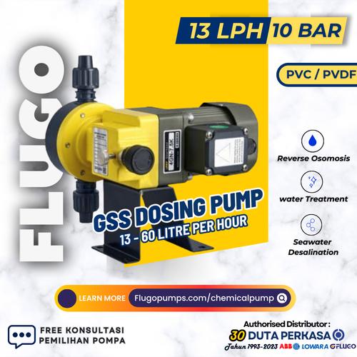 Jual Dosing Pump FLUGO GSS 13 LPH 10 Bar Pompa Dosing Kimia - PVC ...