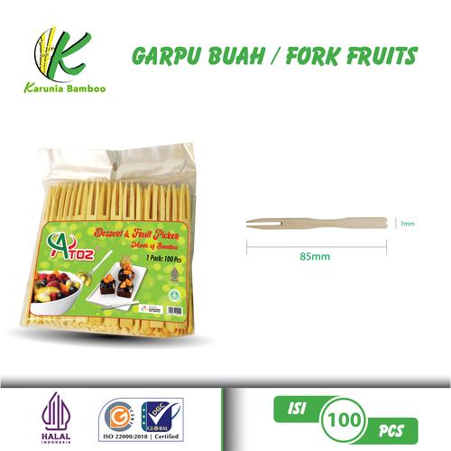 Promo GARPU BUAH DESSERT BAHAN BAMBU Bamboo Fruit Fork Dessert isi 100 ...