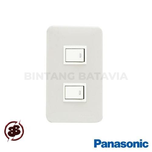 Jual Panasonic Saklar Seri 2 Gang 1 Way WNJ6802 Sakelar 2G 1W Frame ...