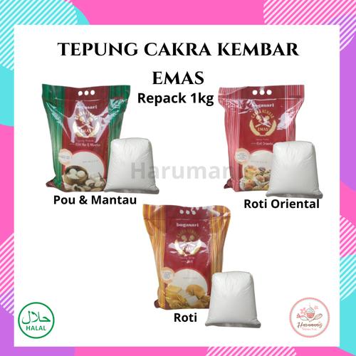 Jual Tepung Cakra Kembar Emas Roti Oriental / Bapao Pao Mantao / Roti ...