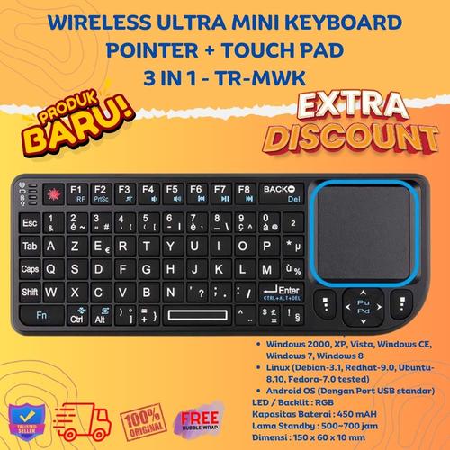 Jual Wireless Mini Keyboard Pointer Touchpad 3In1 Lengkap Desain ...