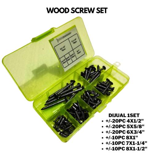 Jual SKRUP KAYU SET (+)/Skrup Kayu + Set Wood Taping Screw Sekrup ...