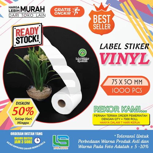 Jual LABEL STIKER VINYL 75X50 MM LABEL YUPO 7,5X50 CM - Putih - Jakarta ...