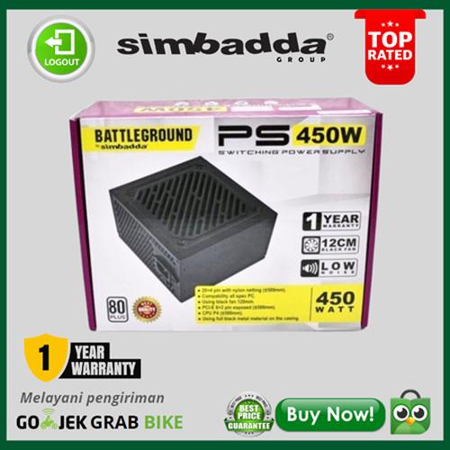 Jual Power Supply Simbadda Battleground 450Watt 20+4Pin 80+ - PSU ...