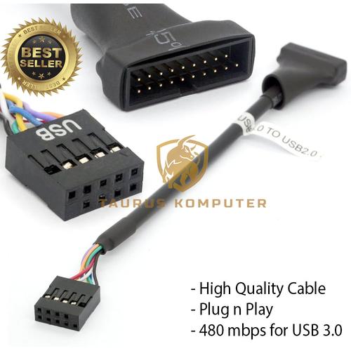 Jual Kabel Converter USB 3.0 20 pin to USB 2.0 Motherboard Cable ...