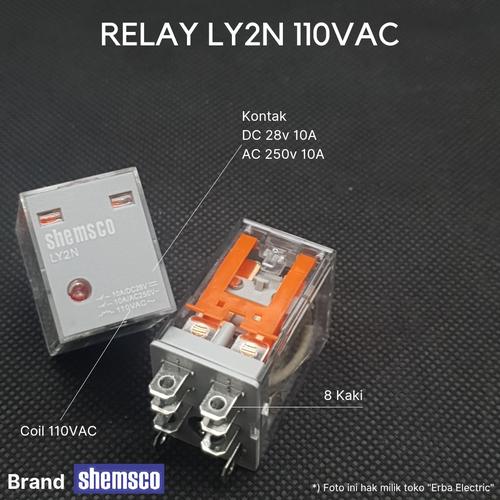 Jual Shemsco LY2N 110 VAC Relay Kontak 10A Relai LY socket 8 pin - Kota ...