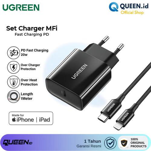 Jual Ugreen MFi Charger 20W PD TYPE C Lightning iPhone Fast Charging ...