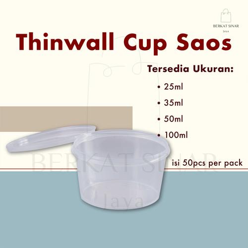 Jual Thinwall Cup Saos Plastik 25 35 50 100 ml isi 50 pcs - 25ml ...