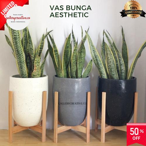 Jual pot bunga gerabah motif terazo include standing free packing kayu ...