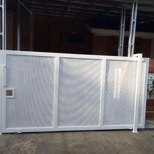 Jual pintu pagar dorong besi full plat perforated - Kota Tangerang ...