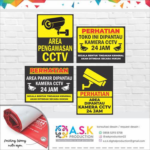 Jual Banner cctv 24 jam, Spanduk Area Ini Dalam Pengawasan CCTV ...