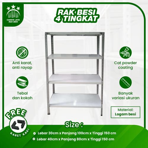 Jual rak besi 4 tingkat - Abu-abu, 40x100x150 - Kab. Bogor - cj cahaya ...
