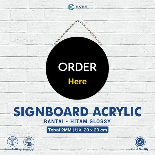 Jual Papan Order Here | Order Here Acrylic Gantung | Papan Order Disini ...