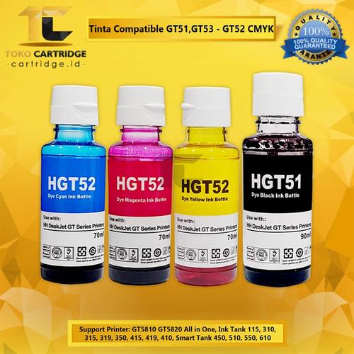Jual Tinta Compatible GT51 GT52 refill cartridge Printer HP 680 678 802 ...